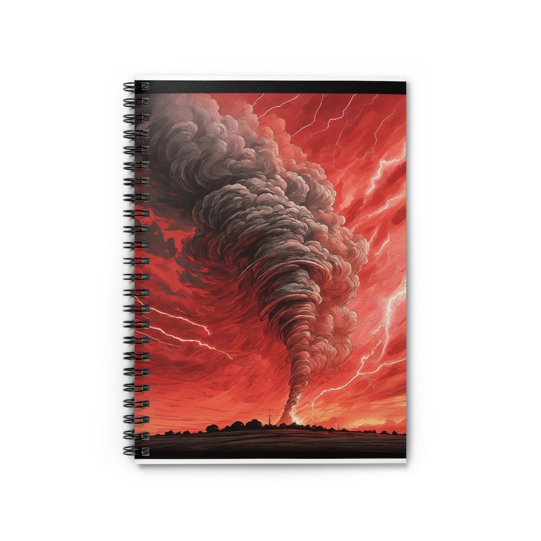 Red Tempest Electrifying Lightning Tornado Notebook - Etsy