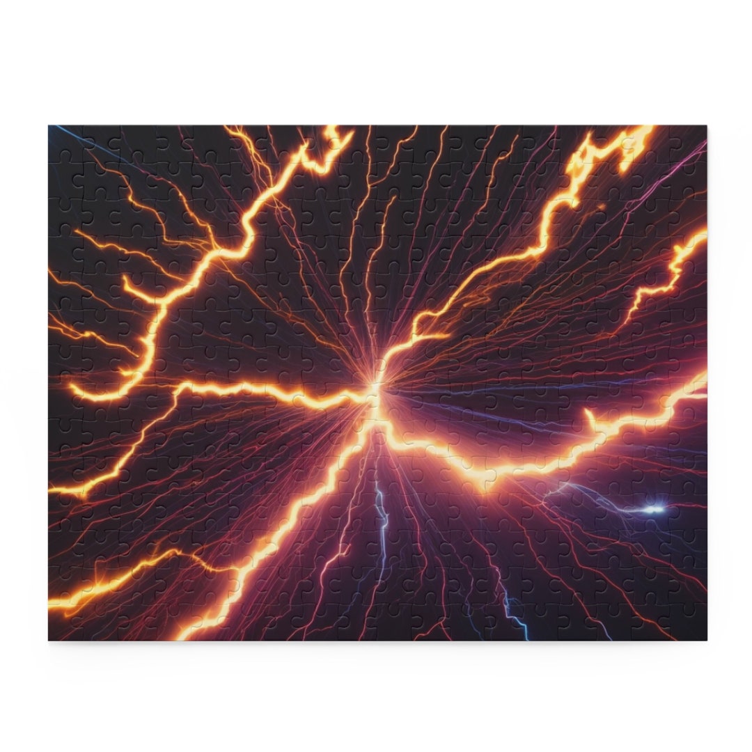 Lightning Radial Designabstract Lightning Puzzle - Etsy