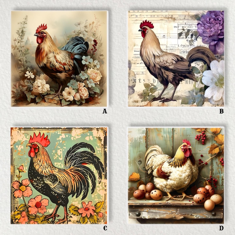 Chicken Art Tiles - Etsy