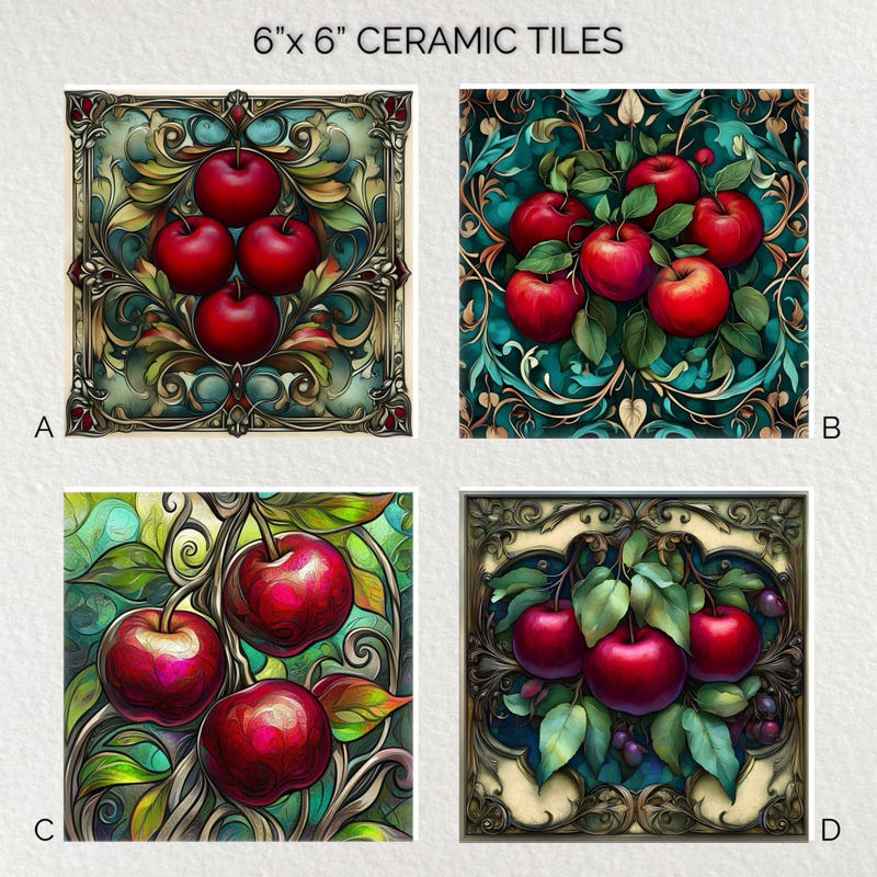 Apple Ceramic Tiles - Etsy