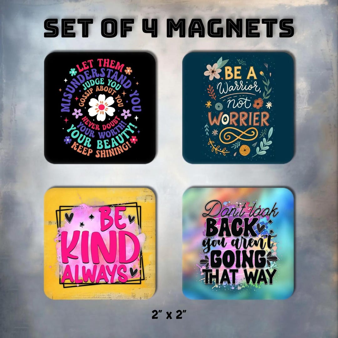 Inspirational Refrigerator Magnet Set of 4 Locker Magnet Fun Magnets ...