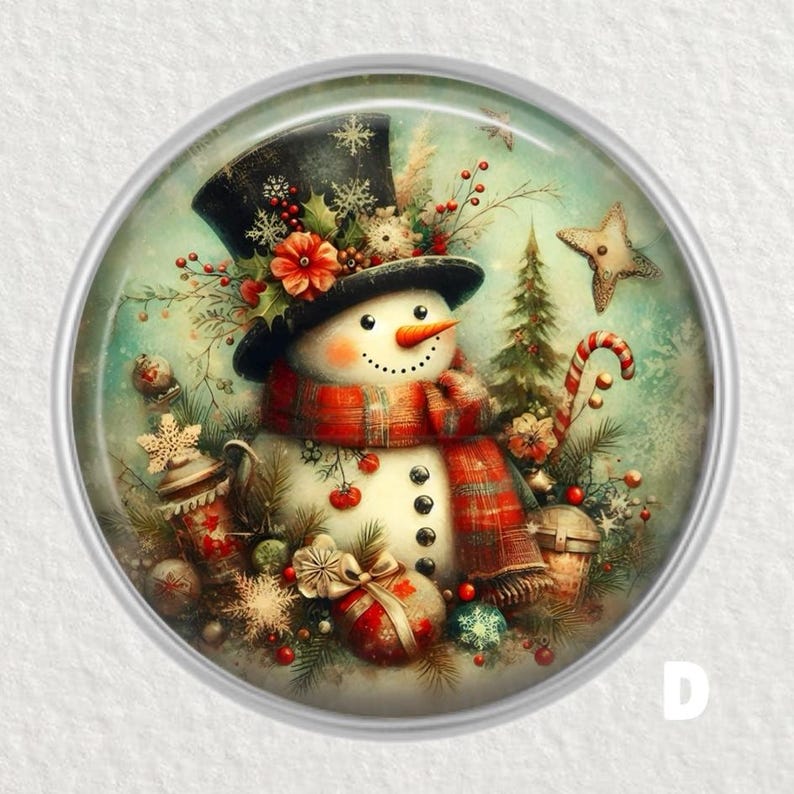 Christmas Snap Button Charm: Handmade Interchangeable Jewelry (18mm ...