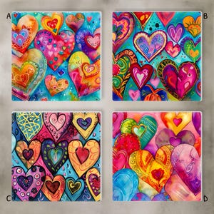 Ceramic Decorative Tile 6x6 Glossy Trivets Tile Wall Art Hearts Tile ...