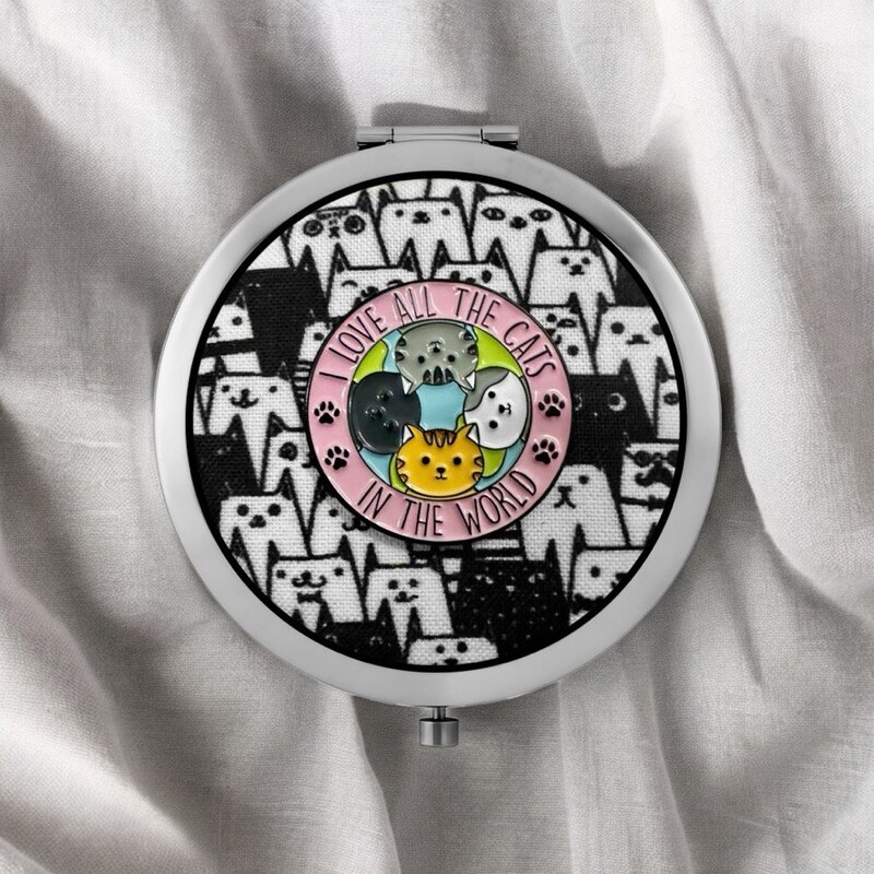 Cat Compact Mirror - Etsy