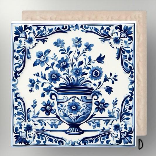 Handmade Blue Portuguese Ceramic Tile: 6x6" Glossy Wall Art - Etsy