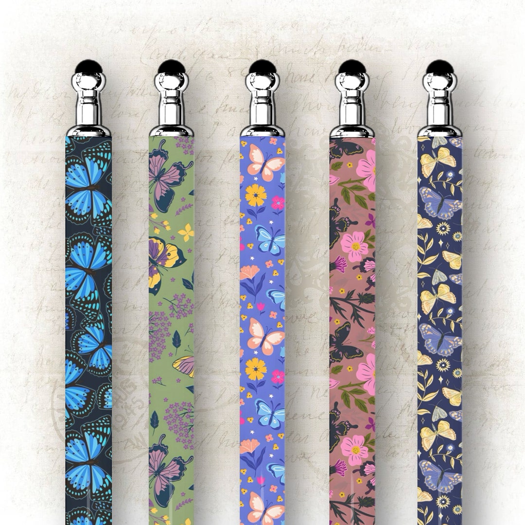 Butterfly Personalized Gel Pens Stainless Steel Sublimated Decorated ...
