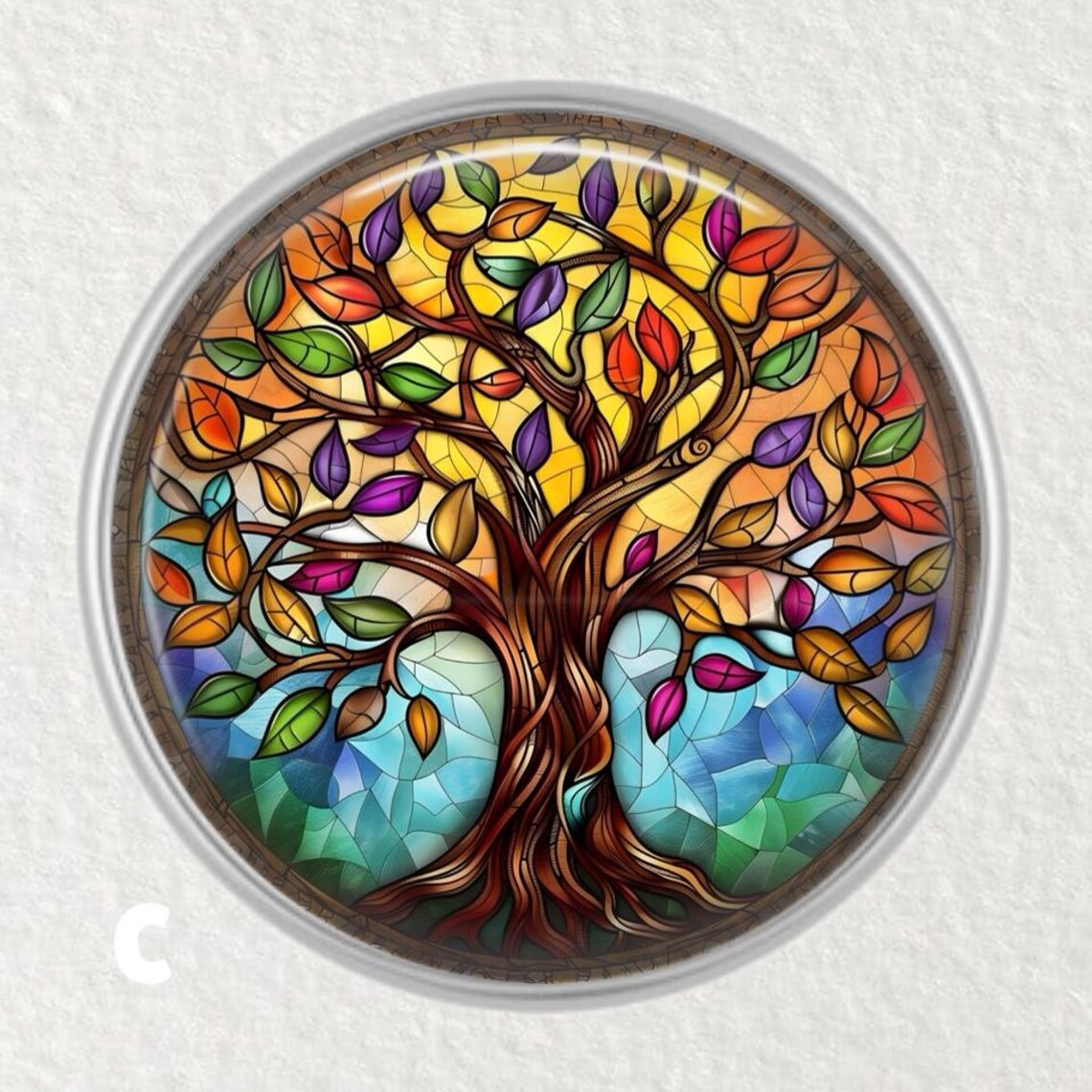 Tree of Life Snap Button Charm: Handmade Interchangeable Jewelry (18mm ...