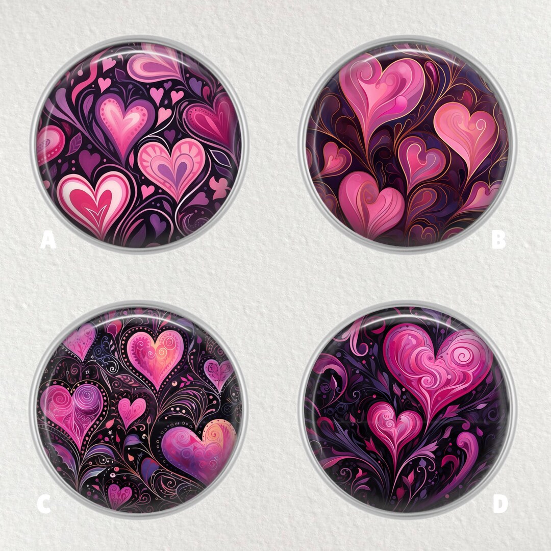 Handmade Hearts Snap Button Charm: Interchangeable Jewelry (18mm) - Etsy
