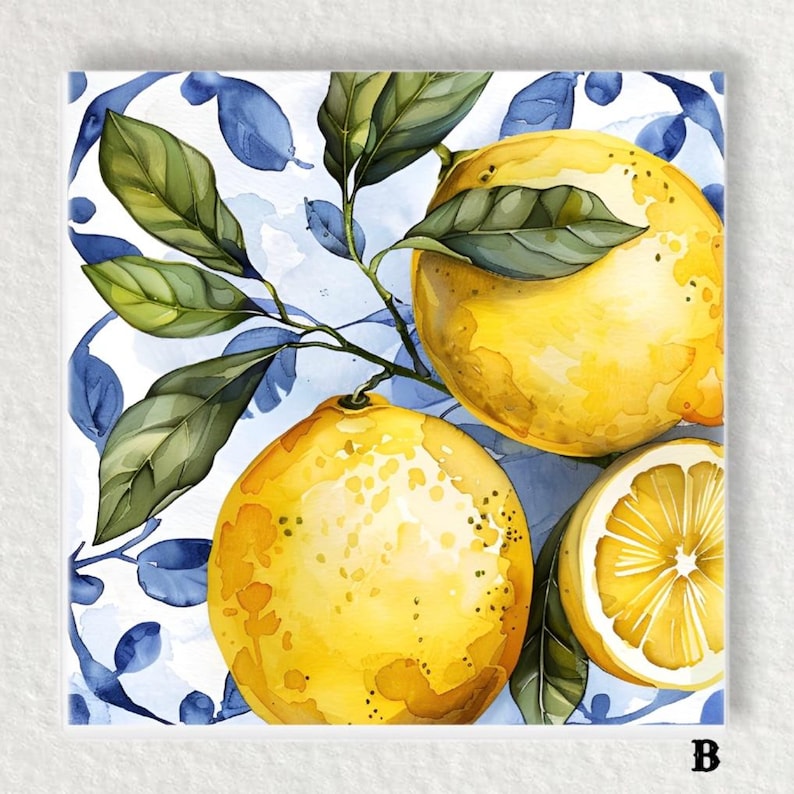 Lemon Ceramic Tile: Glossy Decorative Wall Art, Trivet (6x6) - Etsy