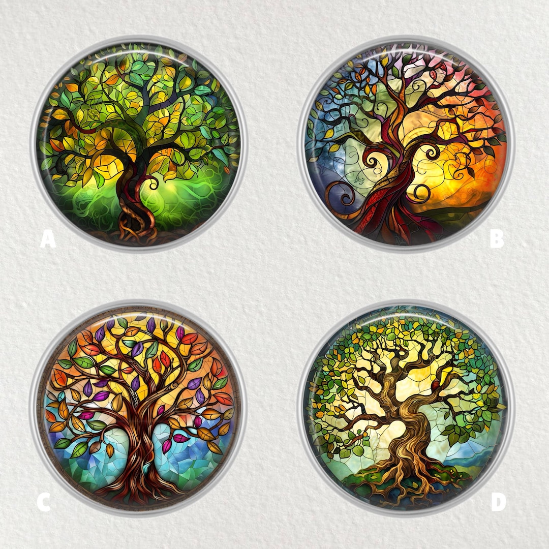Tree of Life Snap Button Charm: Handmade Interchangeable Jewelry (18mm ...