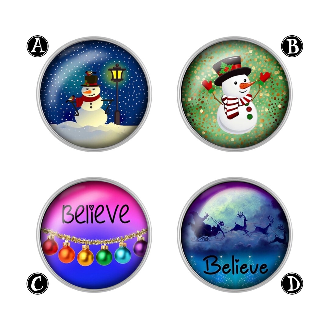 Handmade Christmas Believe Snowman Snap Button Charm Will Fit - Etsy