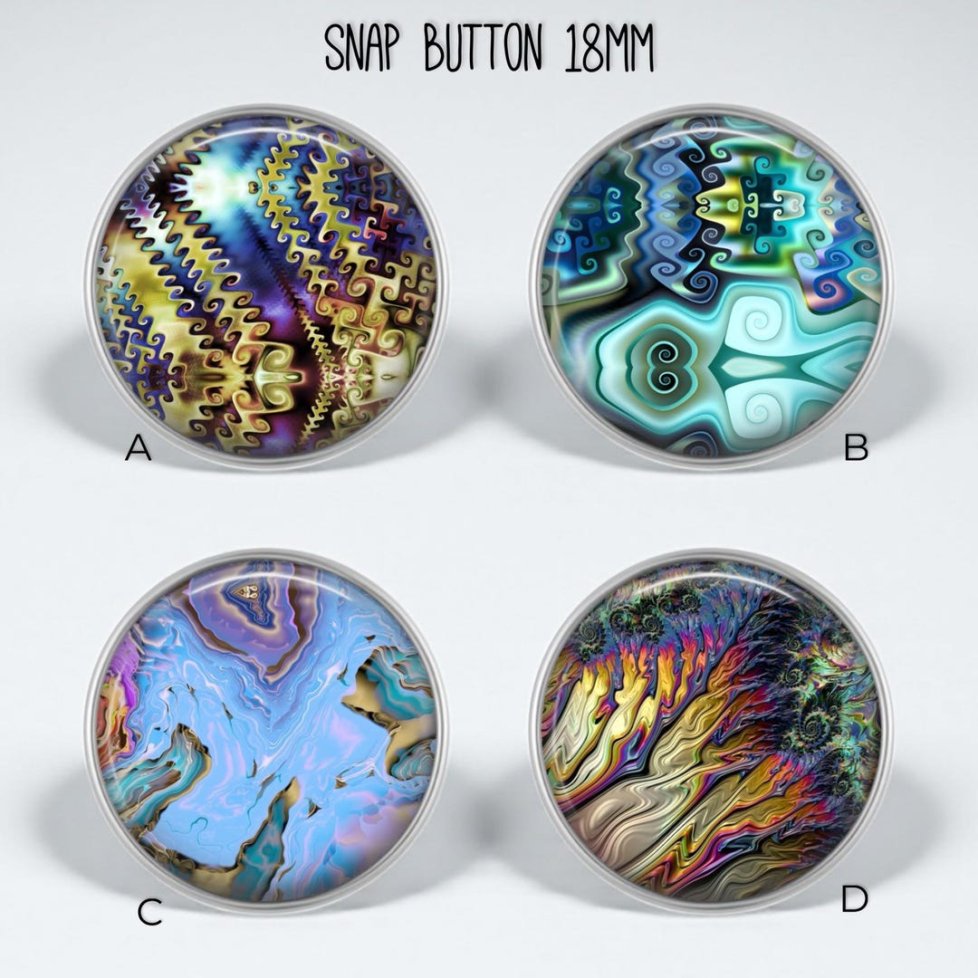 Handmade Snap Button Charm: Interchangeable Jewelry (18mm) - Etsy