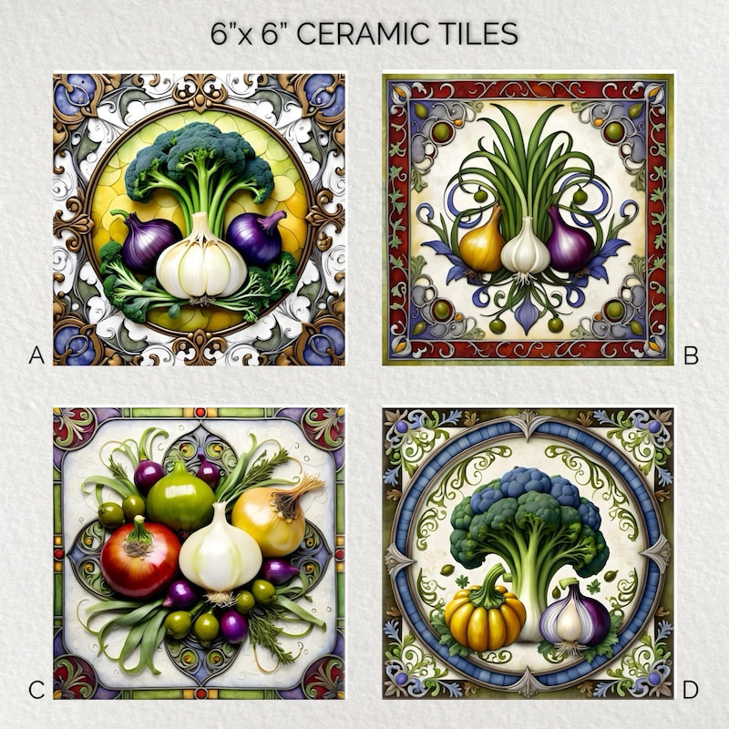 Garlic Ceramic Tile - Etsy