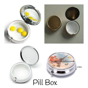 Handmade Bee Stained Glass Pill Box: Silver or Bronze Medicine ...