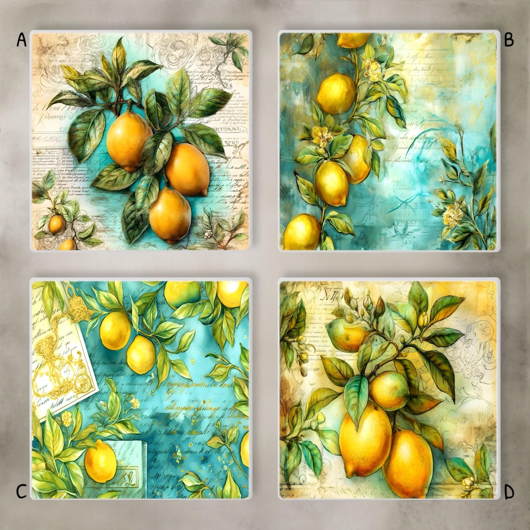 Lemon Ceramic Tile: Glossy Trivet, Wall Art (6x6) - Etsy
