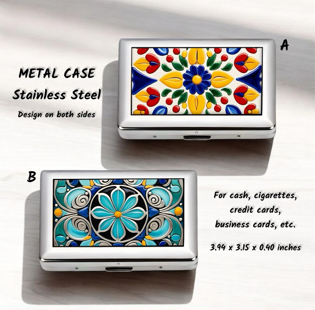 Handmade Stainless Steel Card Holder, Double-sided Design - Etsy