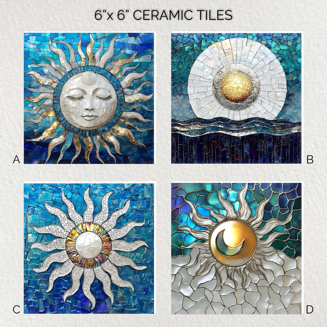 Sun Moon Ceramic Tile Art: 6x6 Decorative Trivet - Etsy