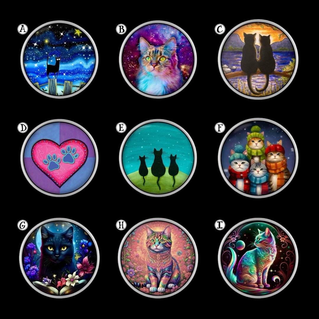 Cat Lover Gift: Handmade Cats Snap Button Charm (18 Mm) - Etsy