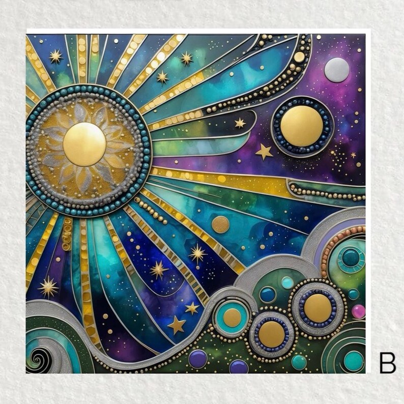 Sun and Moon Ceramic Tile: Glossy Celestial Wall Art, Trivet (6x6) - Etsy