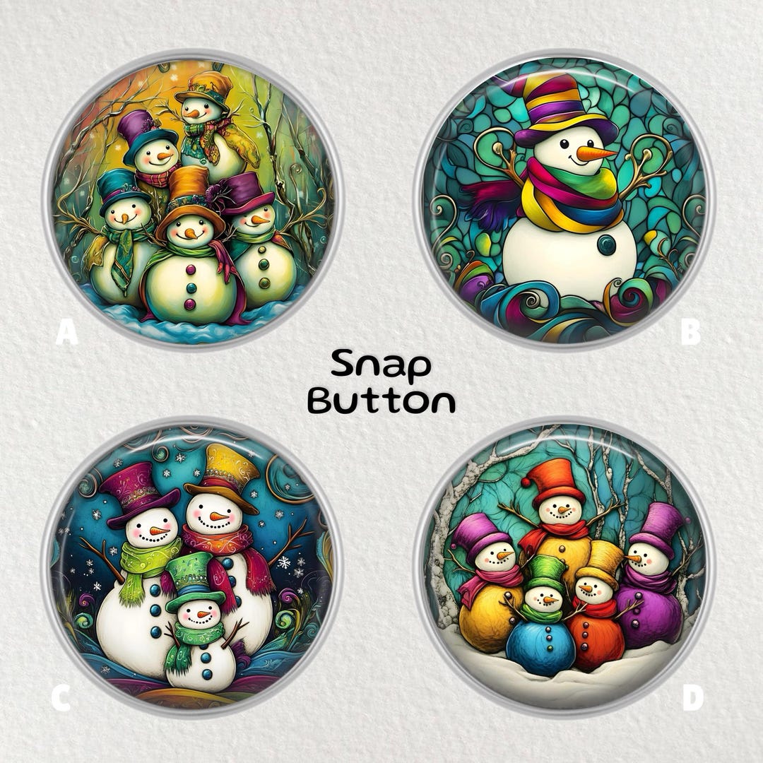 Handmade Santa Snowman Snap Charm: Interchangeable 18mm Jewelry - Etsy