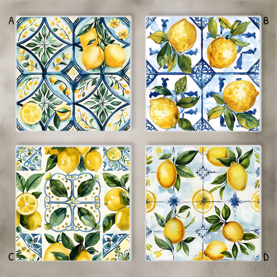 Handmade Lemon Ceramic Tile: Glossy Wall Art, Trivet (6x6) - Etsy