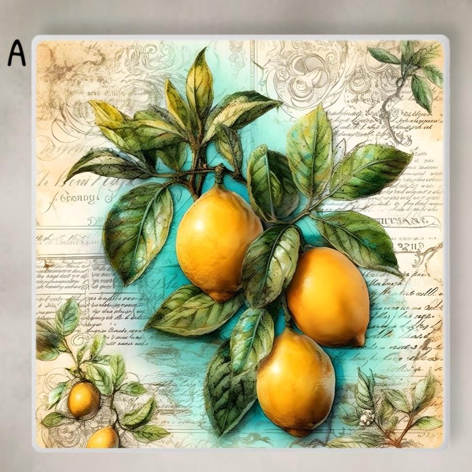 Lemon Ceramic Tile: Glossy Trivet, Wall Art (6x6) - Etsy