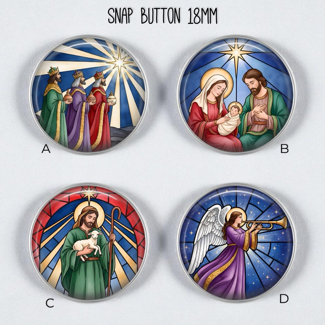 Religious Snap Button Charm: Handmade Interchangeable Jewelry - Etsy