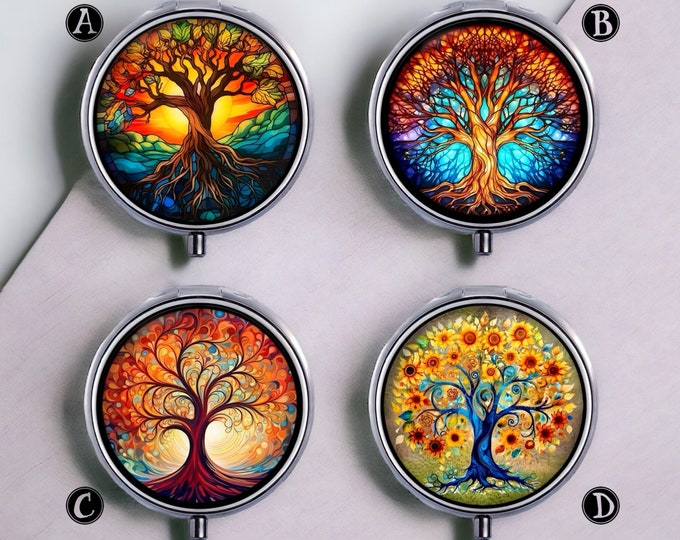 High Quality Real Lucky Paua Shell Tree of Life Celtic Pill Trinket Box ...