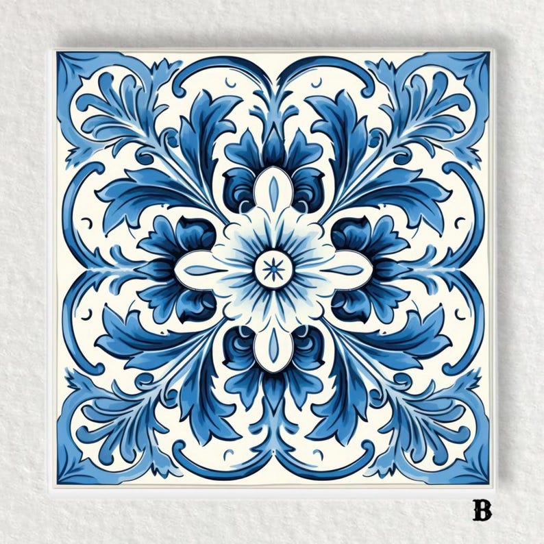 Handmade Blue Portuguese Ceramic Tile: 6x6" Glossy Wall Art - Etsy