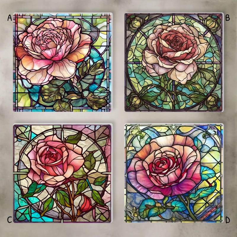 Red Rose Ceramic Tile - Etsy