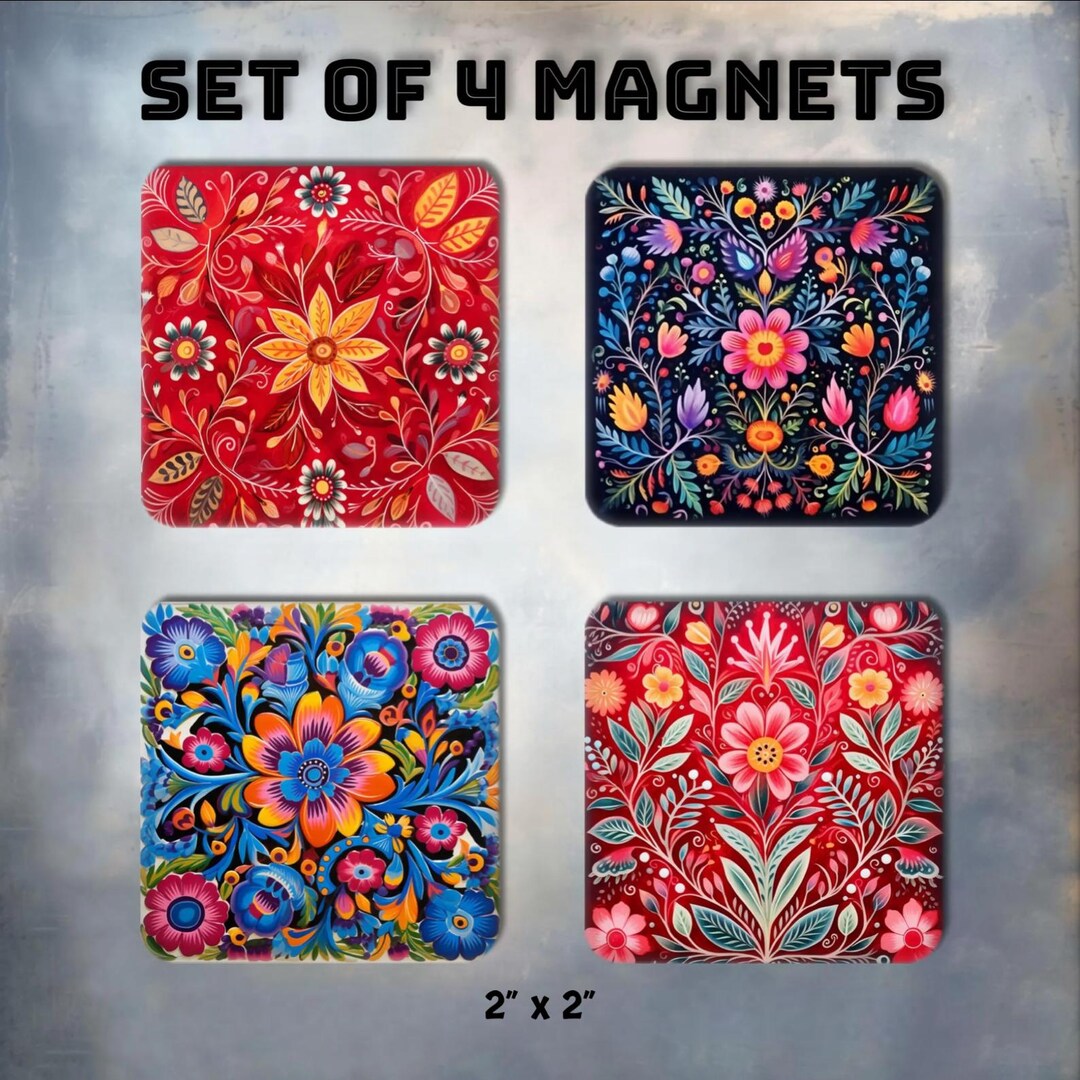 Boho Refrigerator Magnet Set of 4 Locker Magnet Fun Magnets Decorative ...