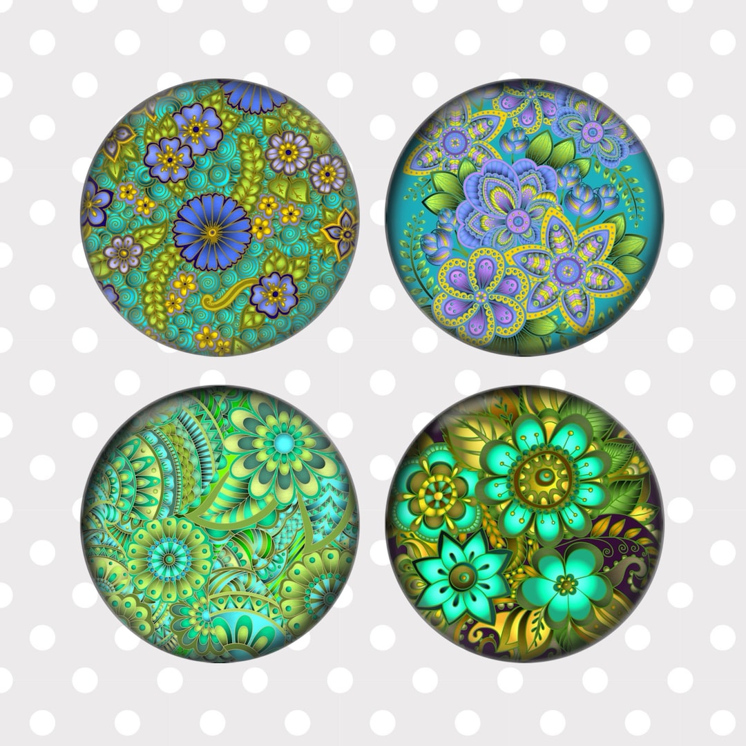 Set of 4 Custom Pin Back Buttons, Sizes 1 Inch 25mm, 1 1/2 Inches 37mm ...