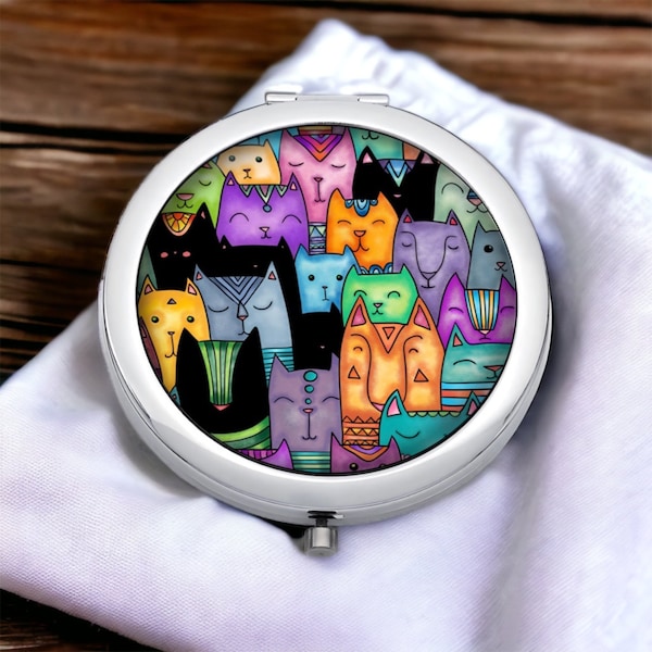 Cat Compact Mirror - Etsy