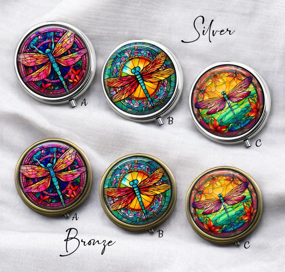 Dragonfly Pill Box: Handmade Silver or Bronze Vitamin Organizer - Etsy