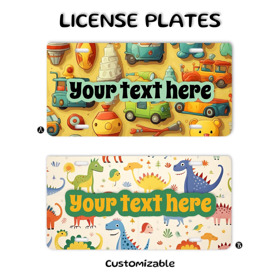 Custom Kids License Plate Aluminum Sign Car Tag Door Sign Wall Art ...