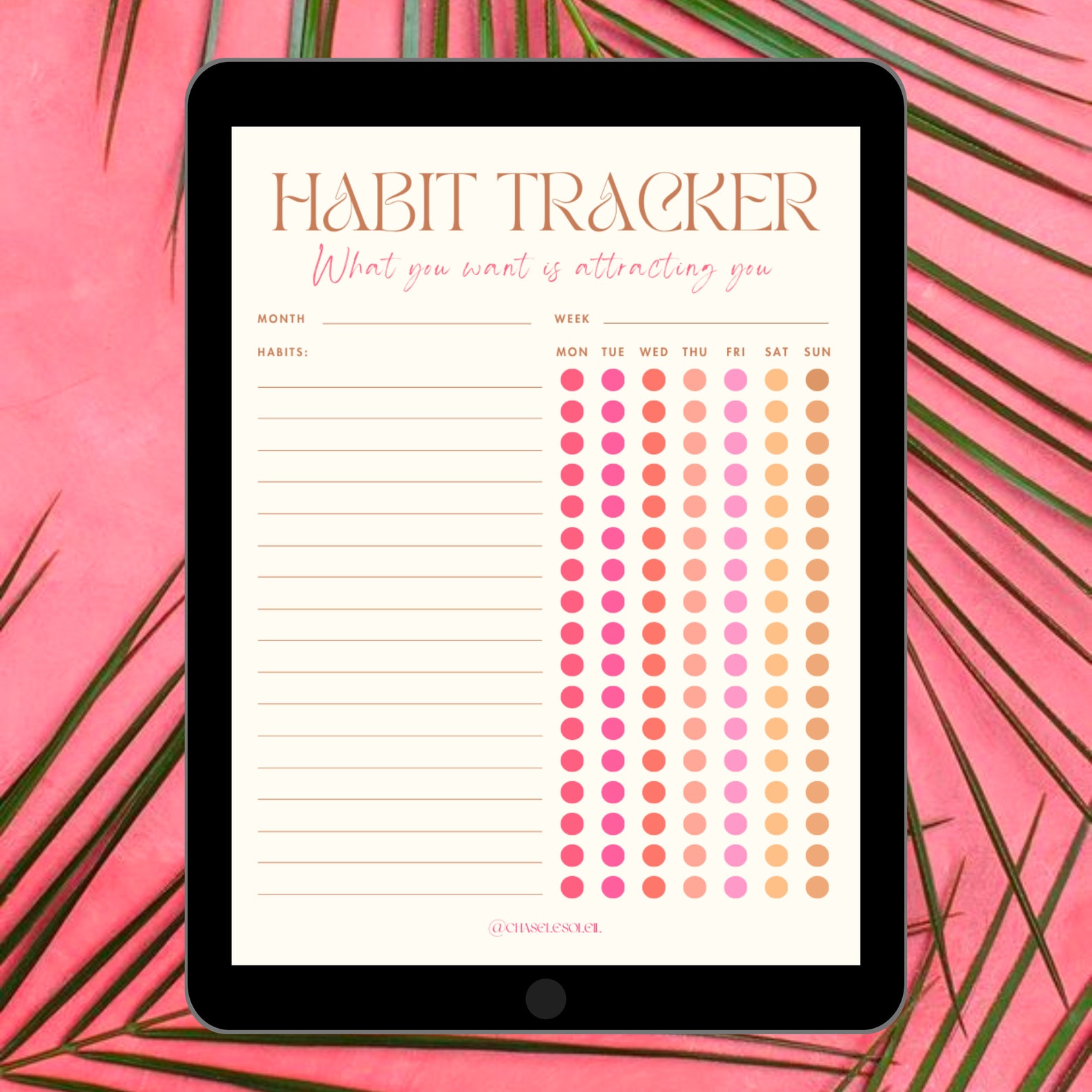 Printable Digital Habit Tracker Template, Weekly Monthly Habit Tracker ...