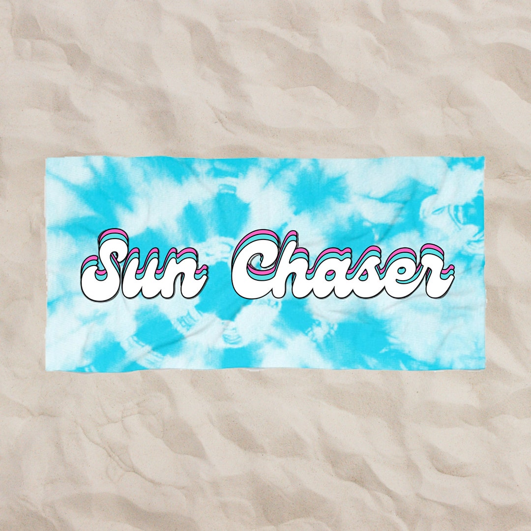 Sun Chaser Blue Tie Dye Summer Beach Towel - Etsy
