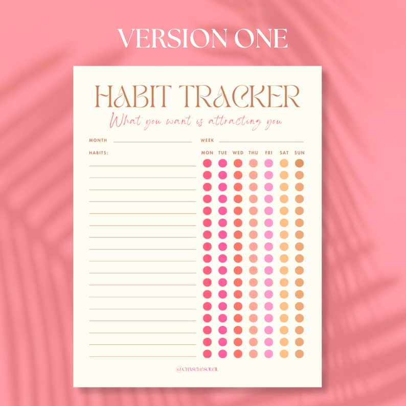 Printable Digital Habit Tracker Template, Weekly Monthly Habit Tracker ...