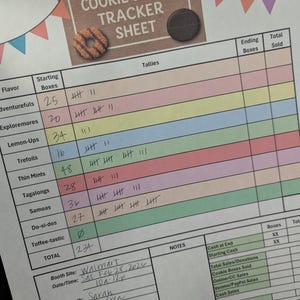 Girl Scout Cookie Booth Tracker – LBB Sales Tally Sheet (printable) - Etsy
