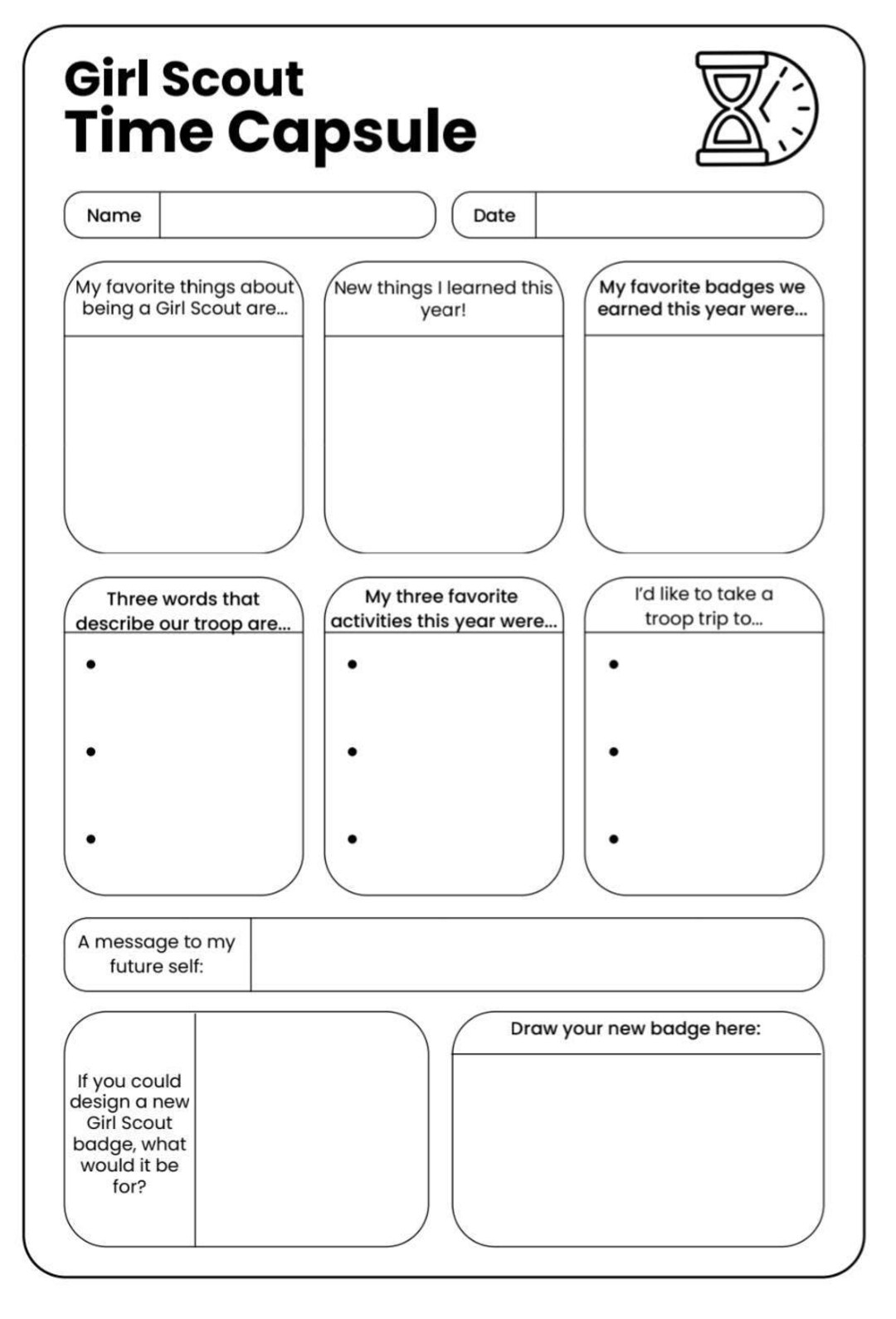 Girl Scout Time Capsule; Year End Reflection - Etsy