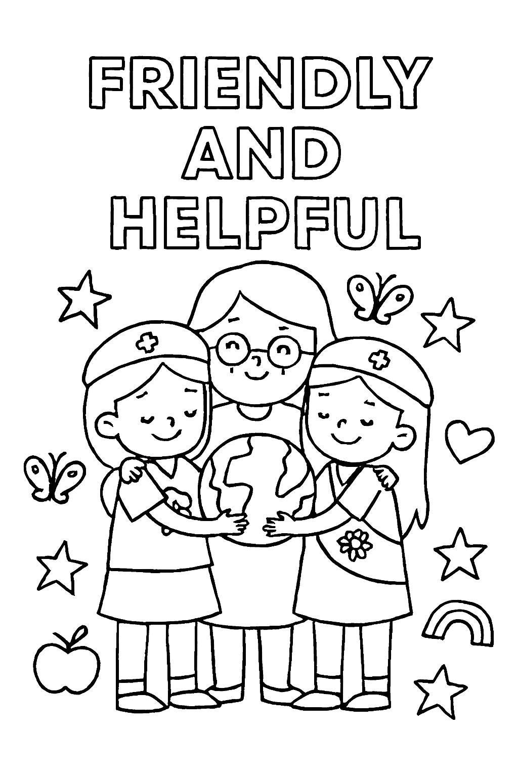 Girl Scout Daisy Coloring Pages: Petal & Law Activity Sheets (printable ...