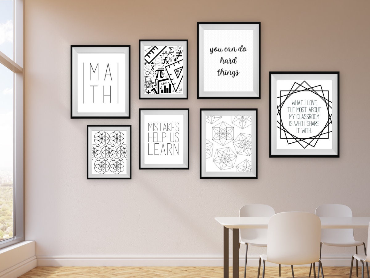 7 Educational Posters for High School Math Classroom, Printable Math ...