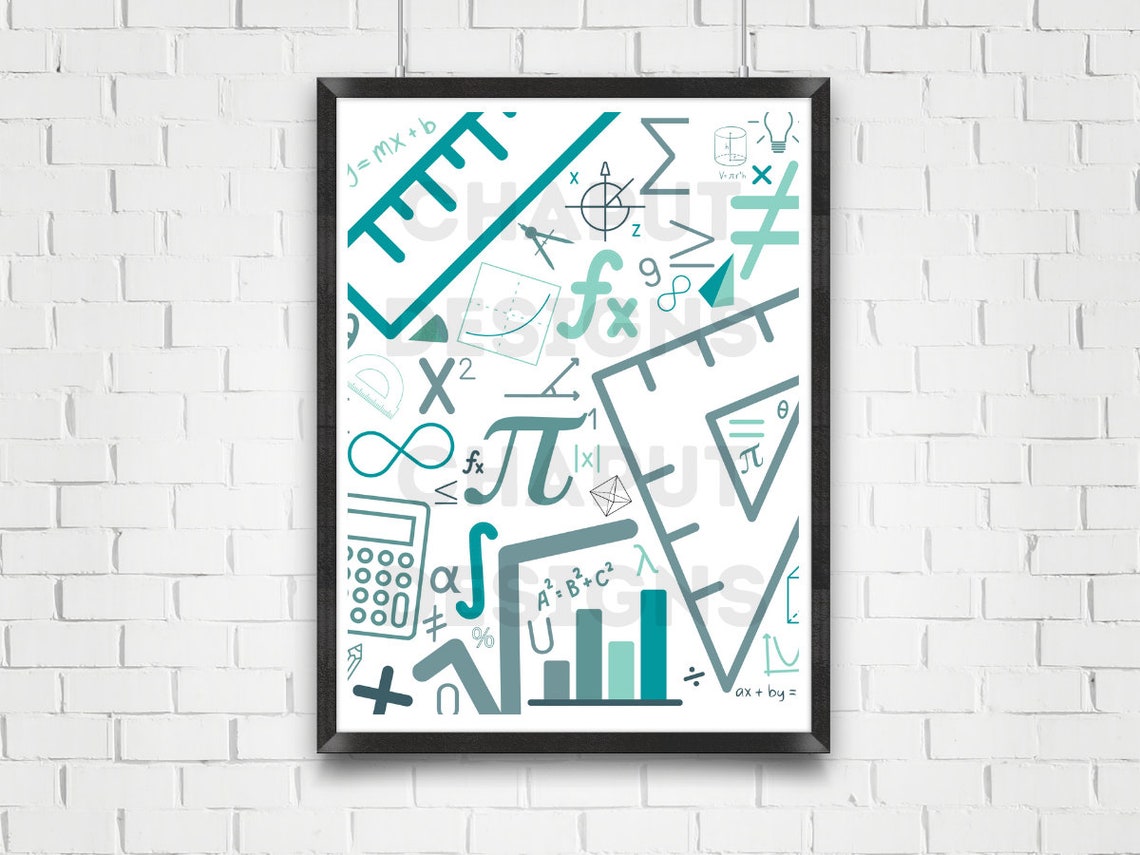7 Educational Posters for High School Math Classroom Blue, Printable ...