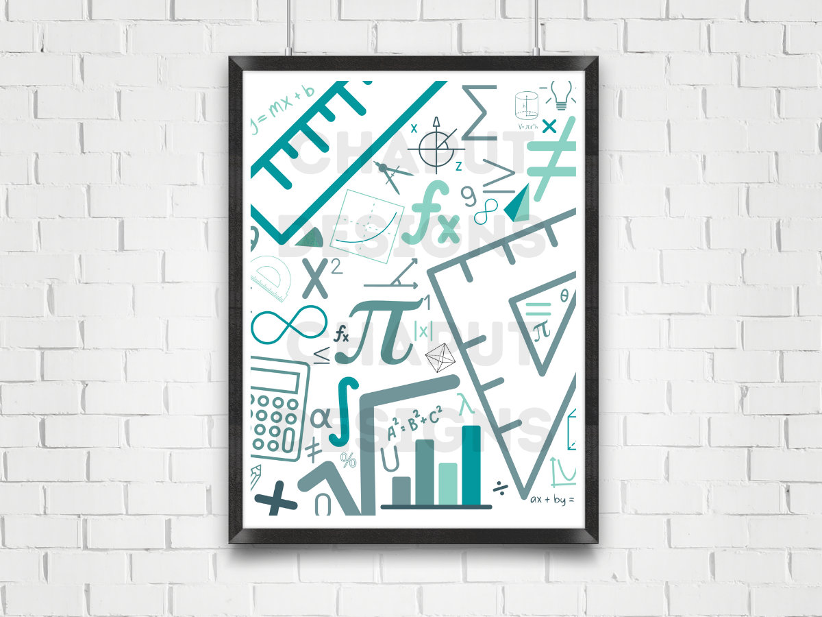 7 Educational Posters for High School Math Classroom Blue, Printable ...
