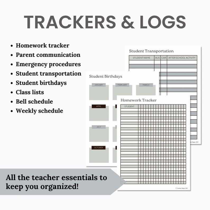 2023-2024 Teacher Planner With Classroom Organization - Etsy