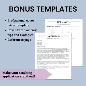 Modern Teacher Resume and Cover Letter Template - Etsy
