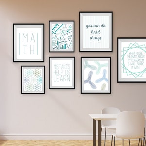 7 Educational Posters for High School Math Classroom Blue, Printable ...