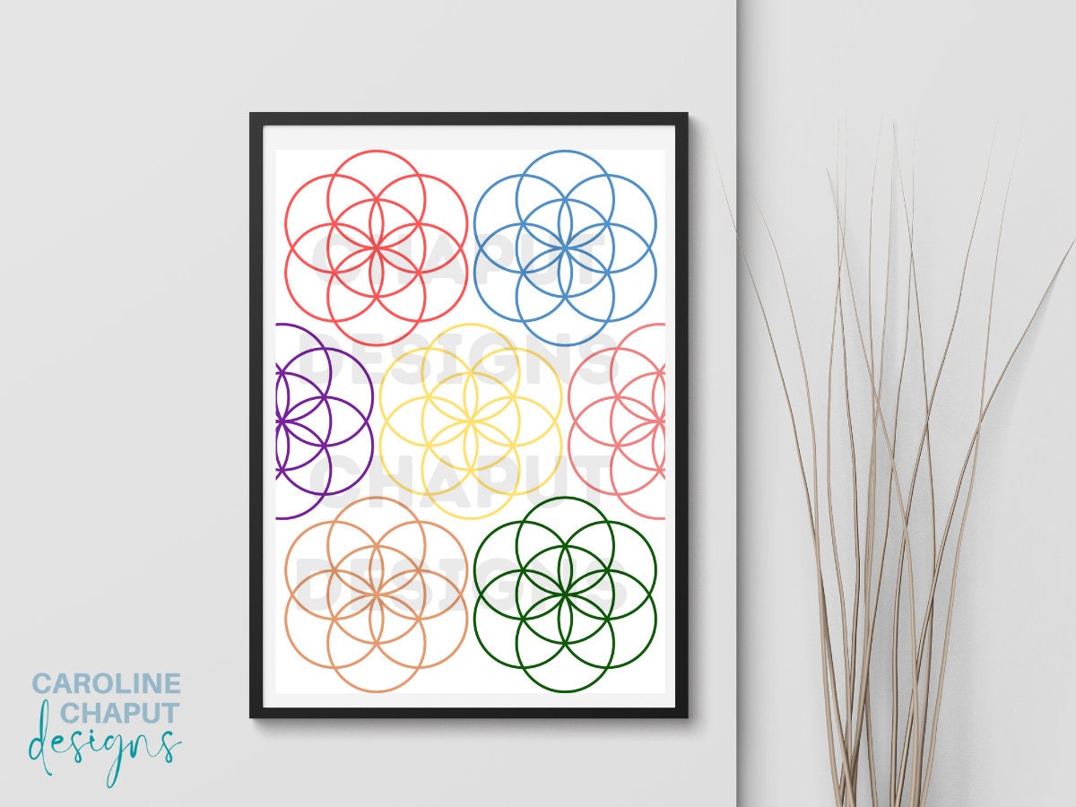 7 Multicolor Educational Posters for High School Math Classroom ...