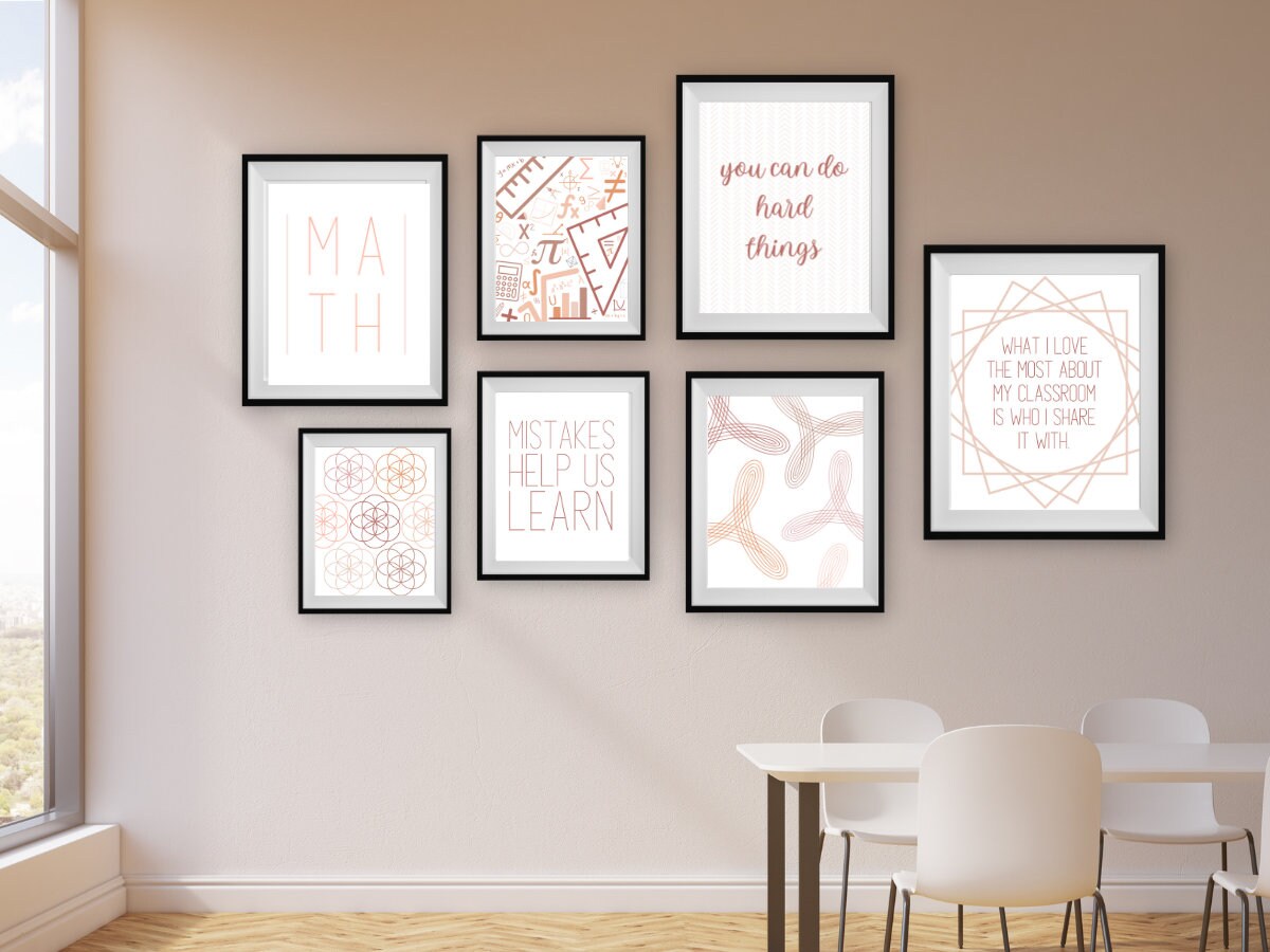 7 Educational Posters for High School Math Classroom Boho Neutrals ...