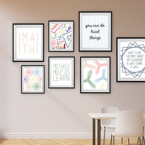 7 Multicolor Educational Posters for High School Math Classroom ...